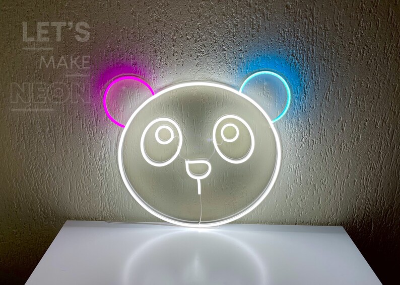 Panda Neon Light, LED Sign, Cute Neon Signs, Lights for Wall Mount ...