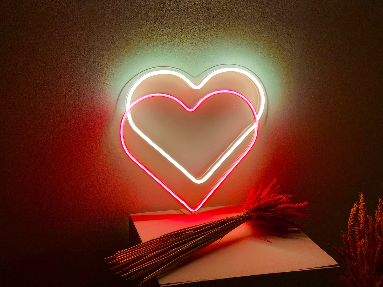 Bedroom Neon Sign double Heart Neon Lights Led - Etsy