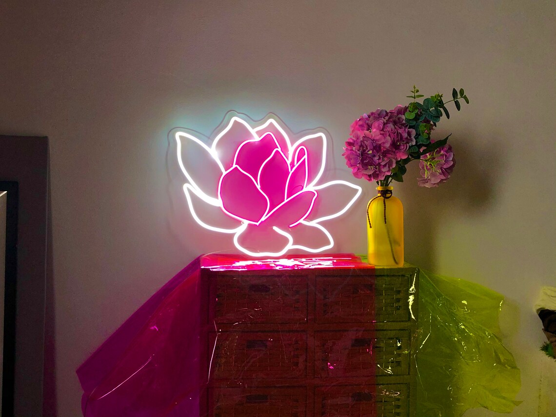 Neon Sign Bedroom flower Neon Lights Neon for - Etsy