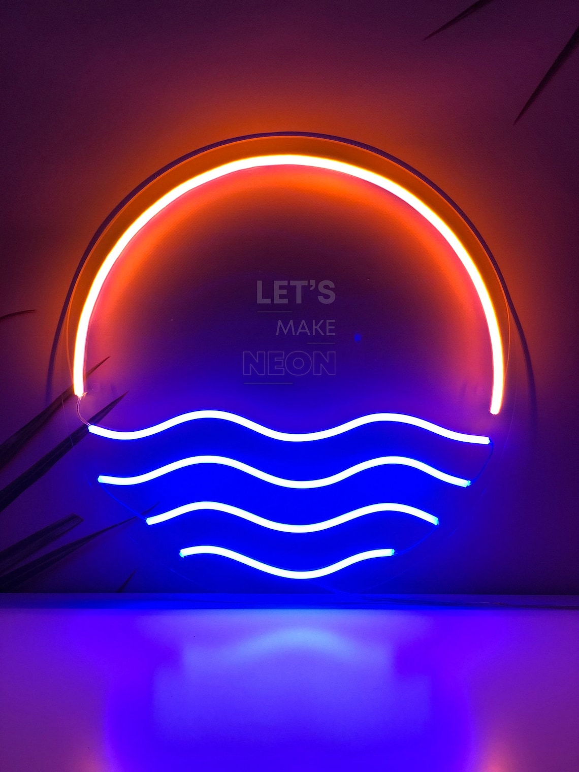 Sunrise Sunset Neon Sign Retro Sun Wave Neon Sign Bedroom - Etsy