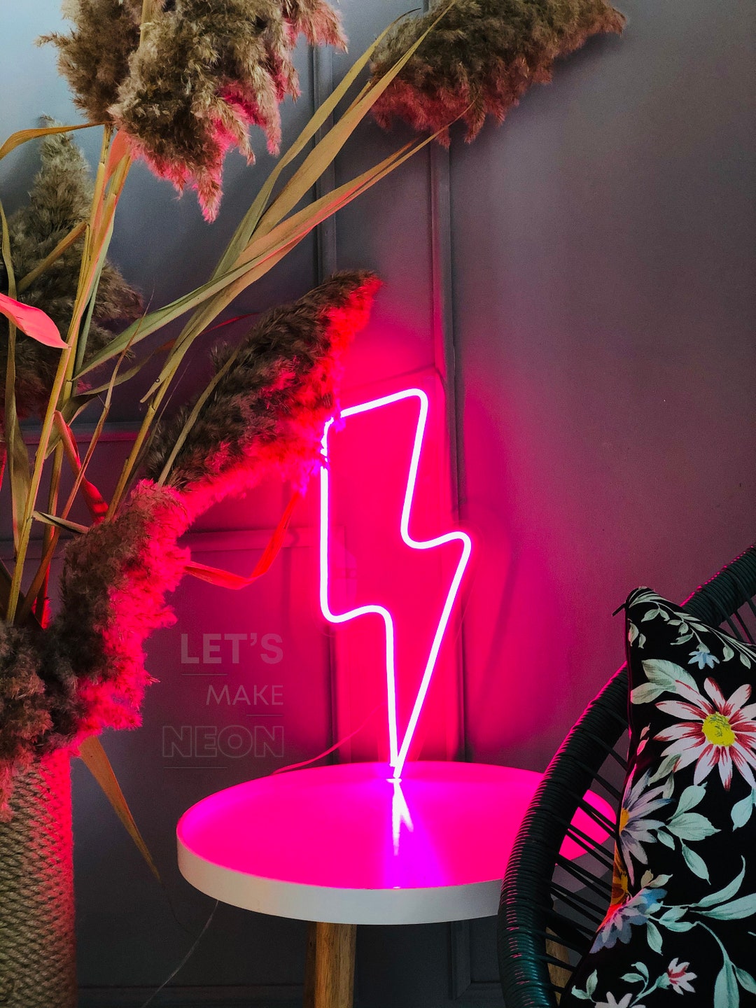 Lightning Bolt Neon Sign, Neon Lights, Bedroom Neon Sign, Neon Art Wall ...