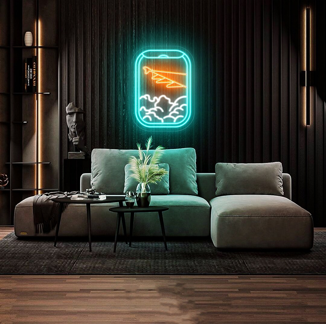 Plane Window View Neon Sign, Plane Neon Sign, Neon Sign, LED Neon Sign ...