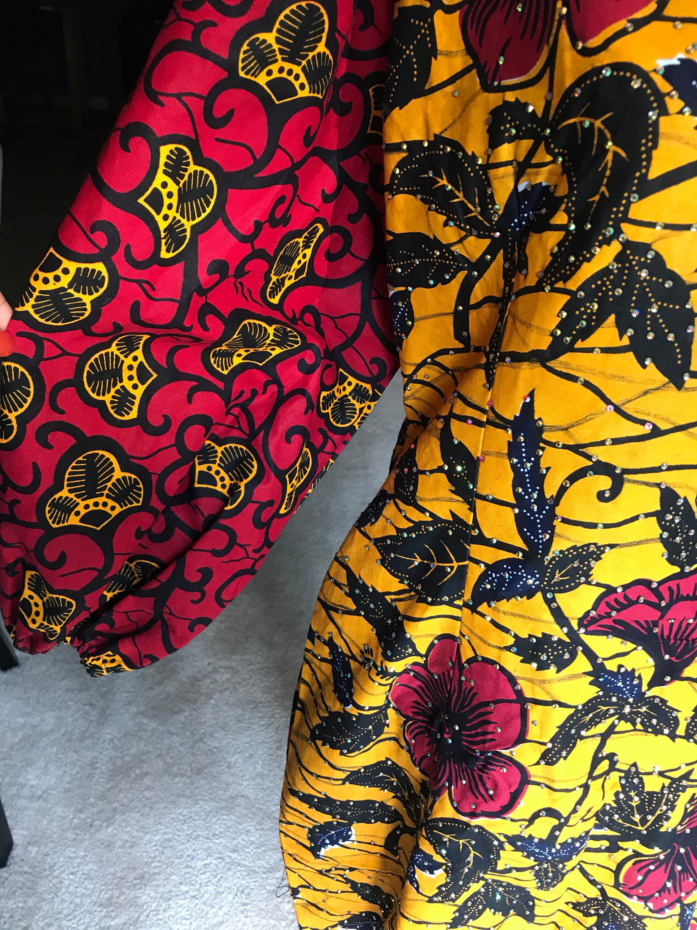 Stunning Stoned Patch Floral African Ankara Print Dress - Etsy