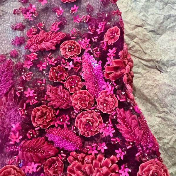 Beaded Velvet Fabric - Etsy