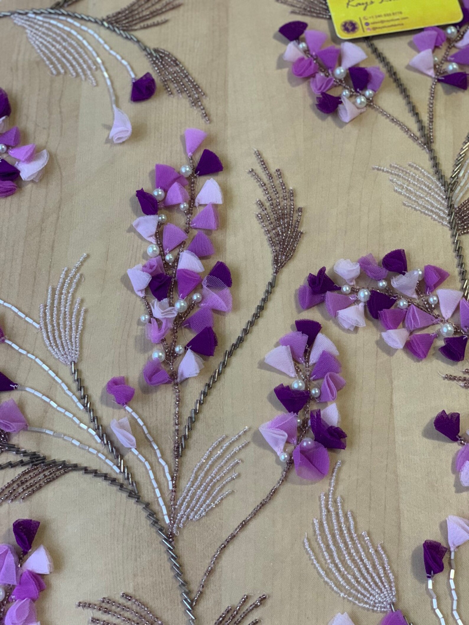 Stunning Shades of Purple Appliqué Fabric With Beads and - Etsy