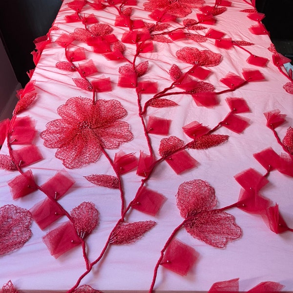 Red Tulle Fabric - Etsy