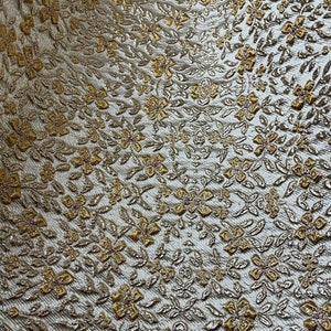 Gold Floral Brocade Fabric: Haute Couture Designer Material - Etsy
