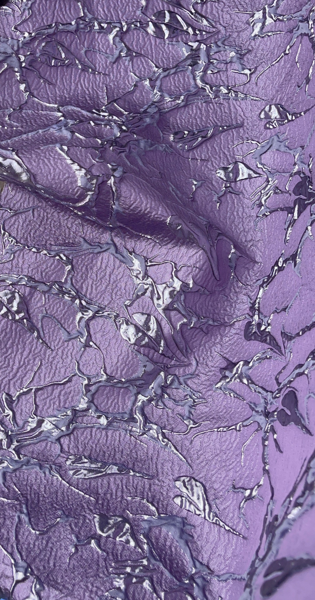 Breathtaking Designer Luxury Lilac Metallic Abstract Brocade Fabric ...