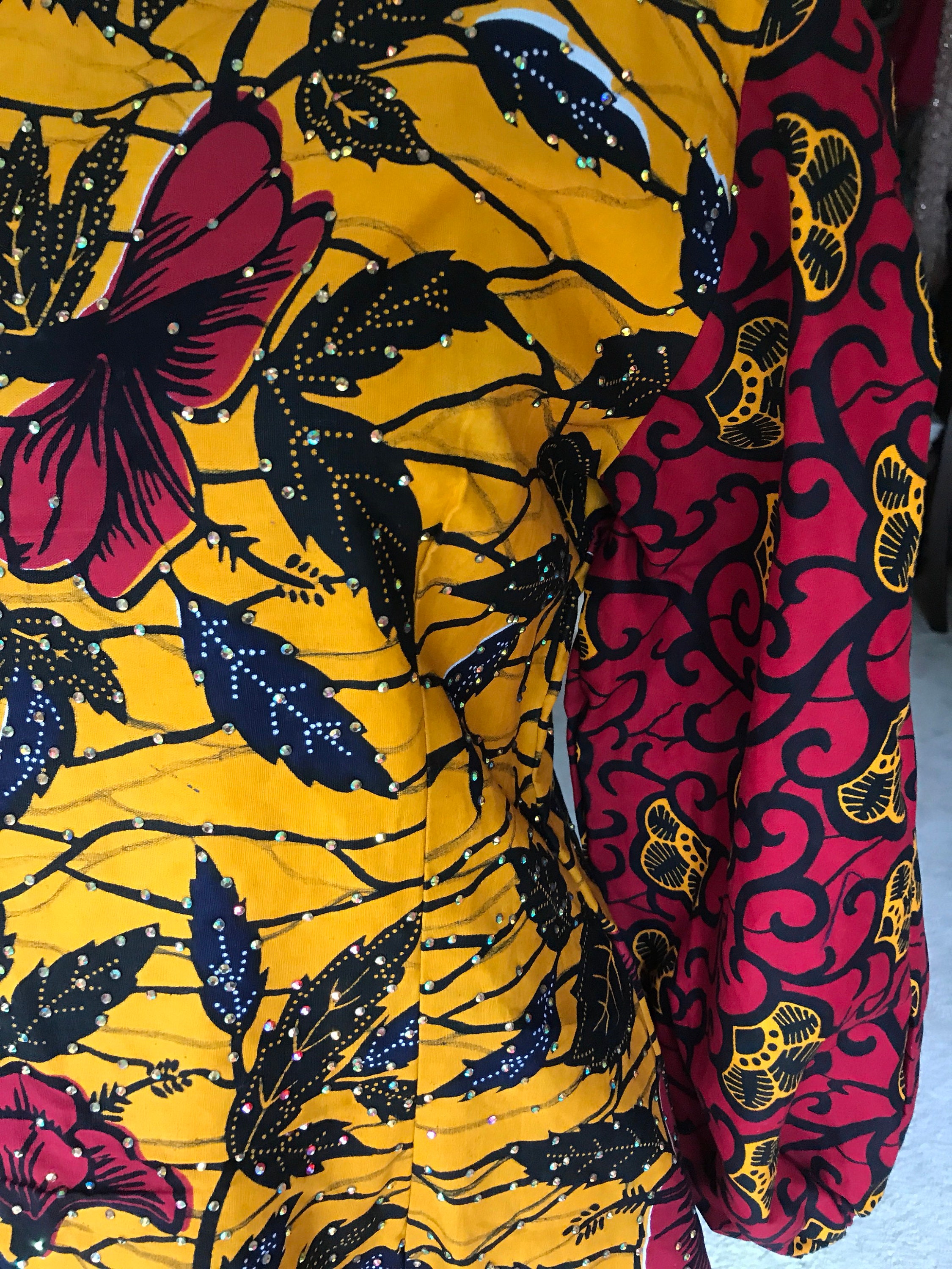 Stunning Stoned Patch Floral African Ankara Print Dress - Etsy