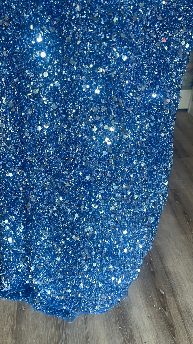 Exquisite and Luxury Baby Blue Allover Sequined and Beaded - Etsy