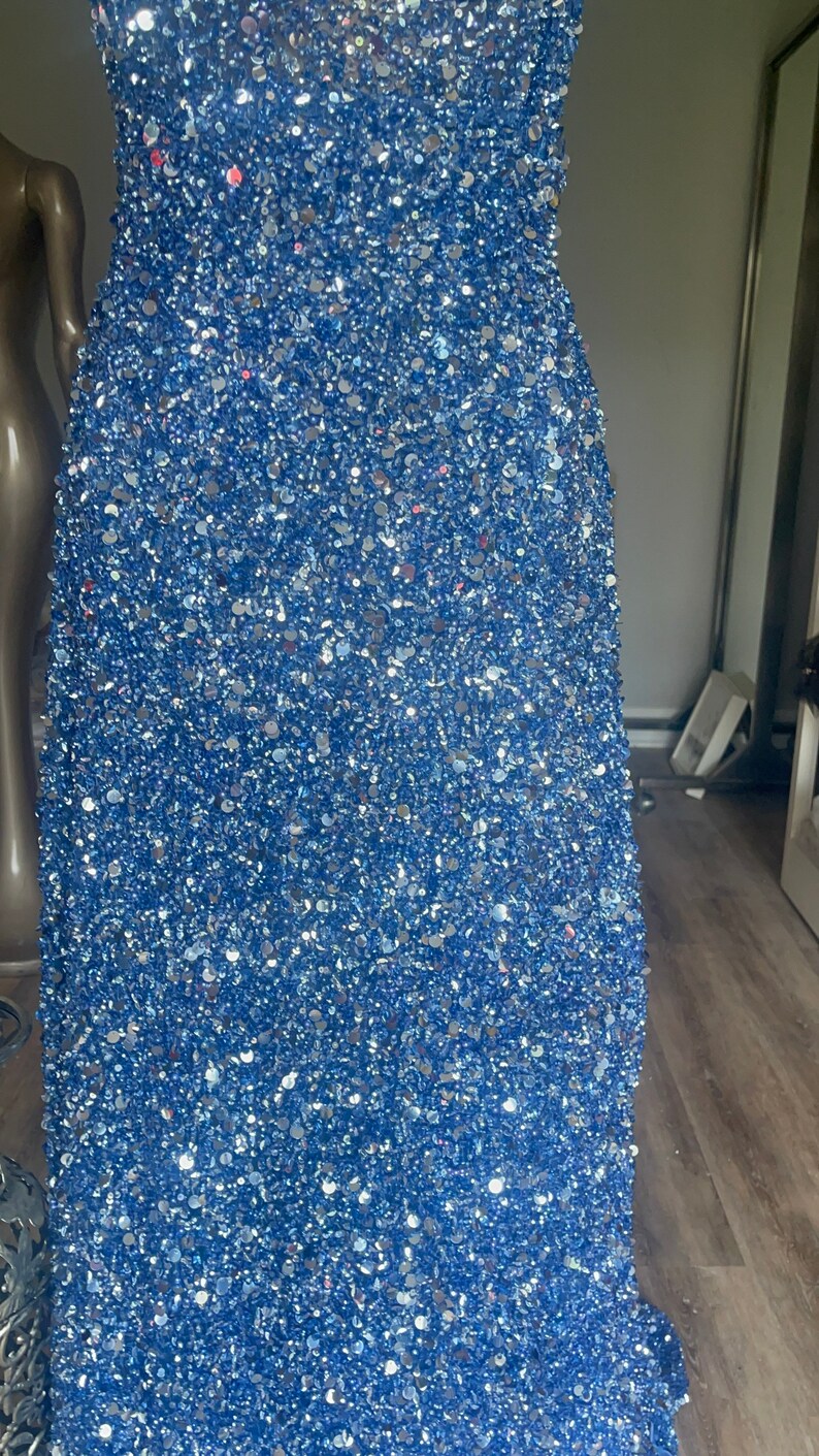 Exquisite and Luxury Baby Blue Allover Sequined and Beaded - Etsy