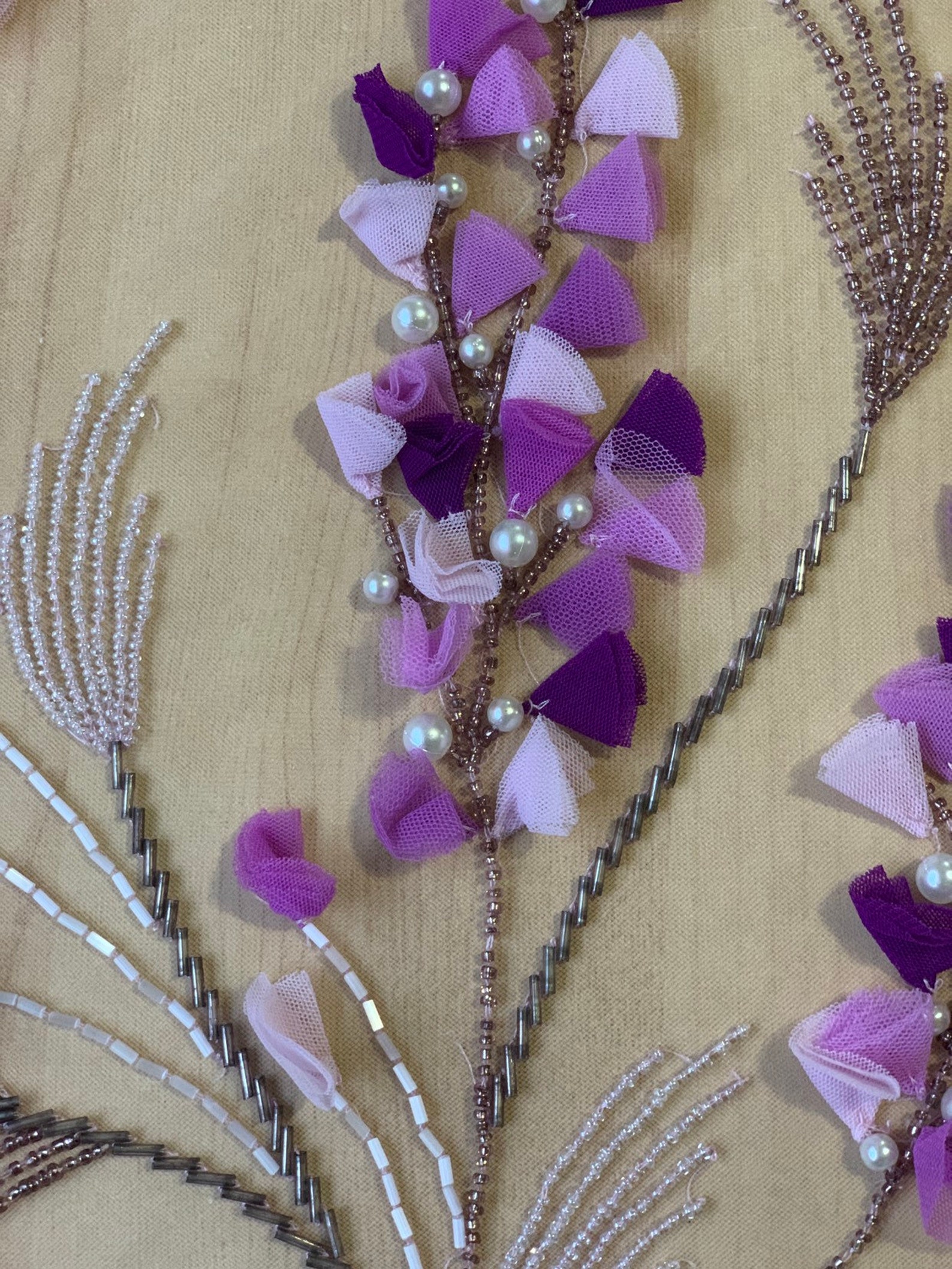 Stunning Shades of Purple Appliqué Fabric With Beads and - Etsy