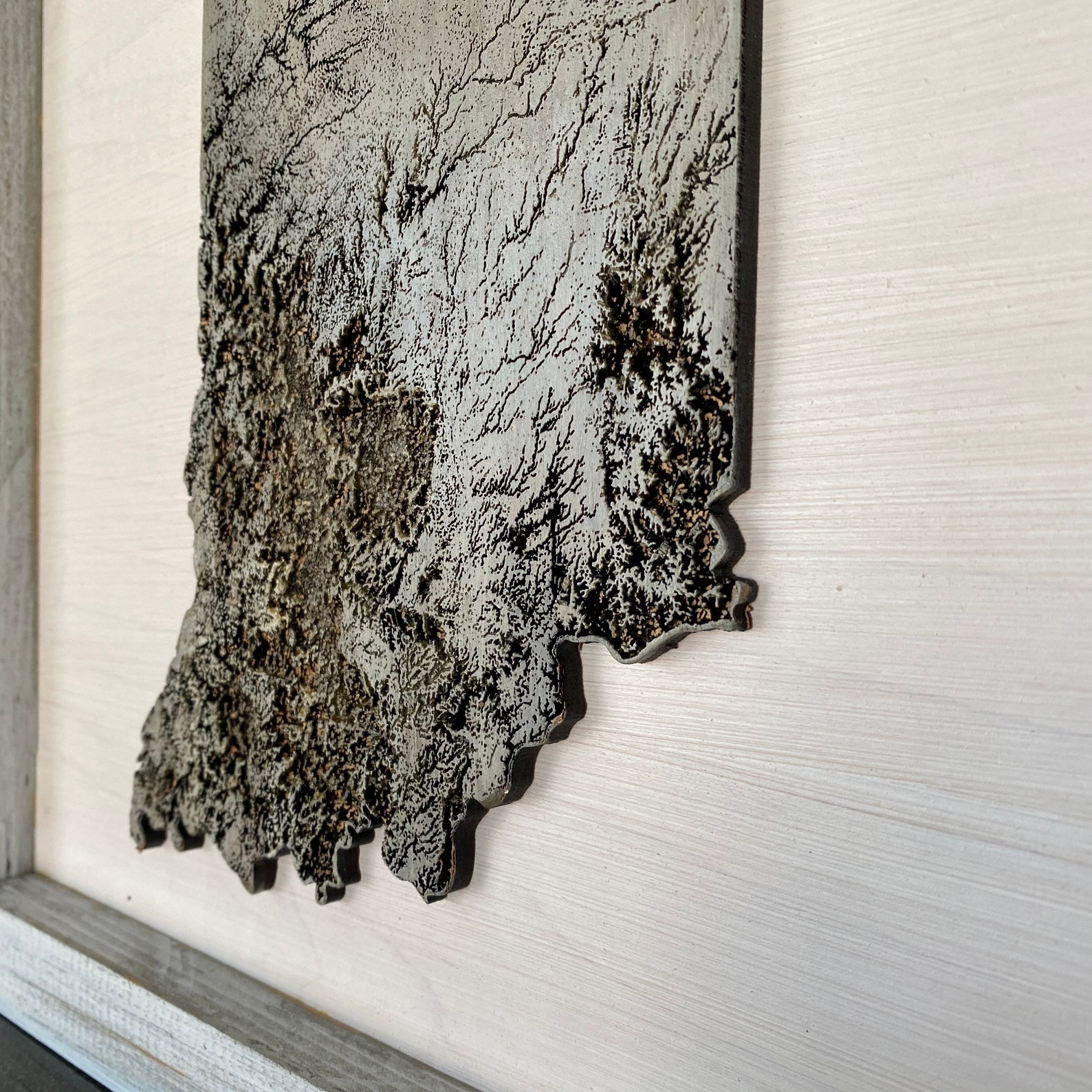INDIANA Framed State Topographic Texture Rustic Distressed | Etsy