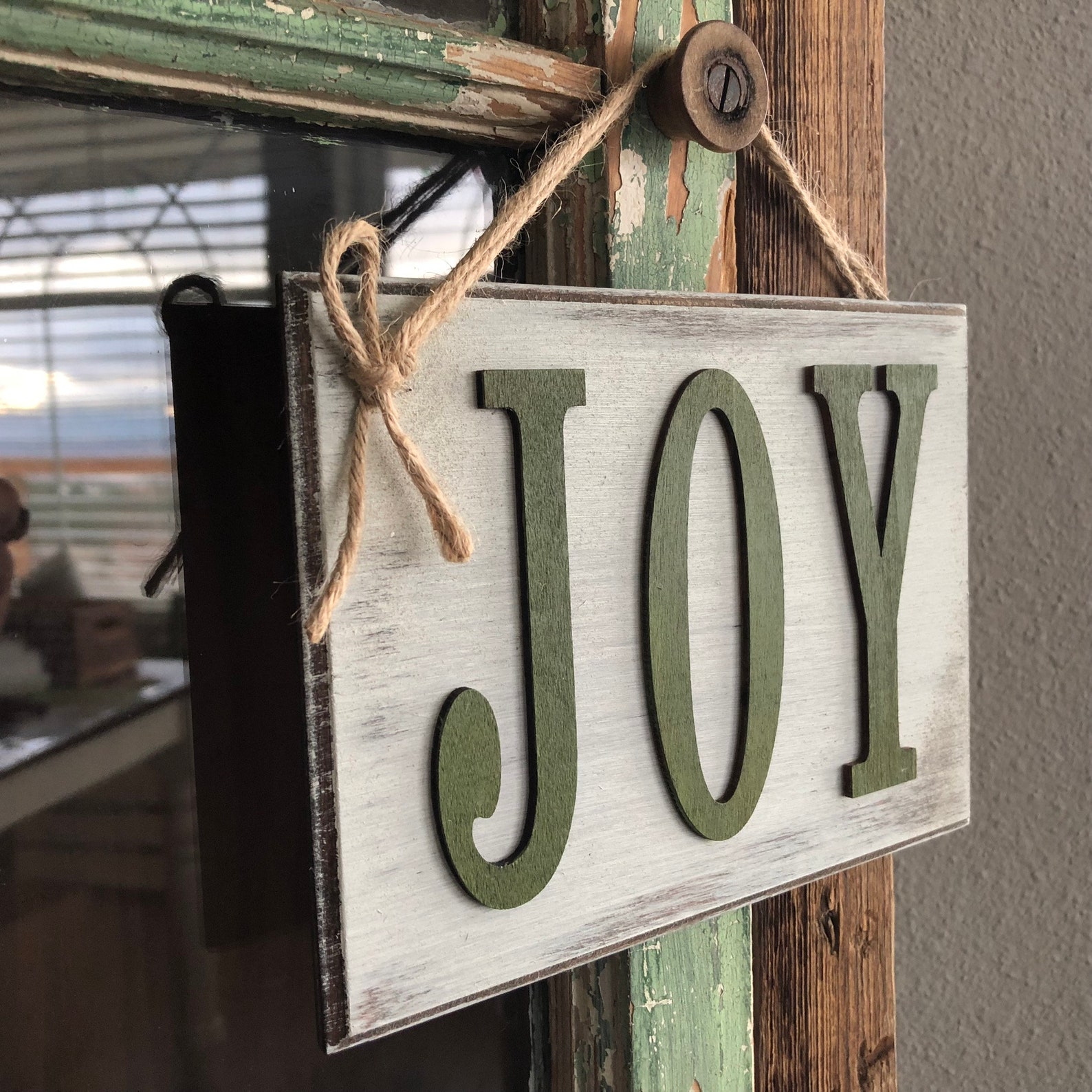 Rustic Joy Sign Rustic Holiday Decor Small Hanging Wood - Etsy