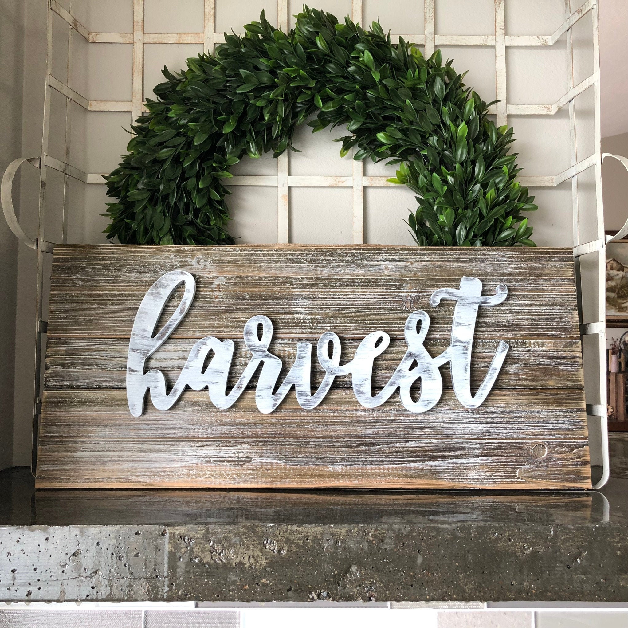 HARVEST, Large Rustic Pallet Sign, Harvest Decor, Farmhouse Decor ...