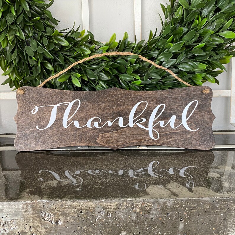 Thankful Rustic Entryway Decor Thankful Sign Parenthesis - Etsy