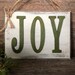 Rustic Joy Sign, Rustic Holiday Decor, Small Hanging Wood Sign, Green & White, Christmas Decor ...