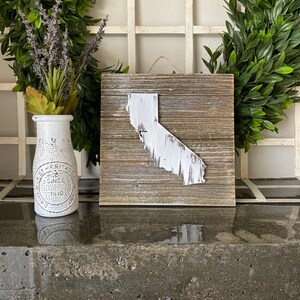 Rustic States, 8x8 Square Untextured Whitewashed Pallet Style Sign ...