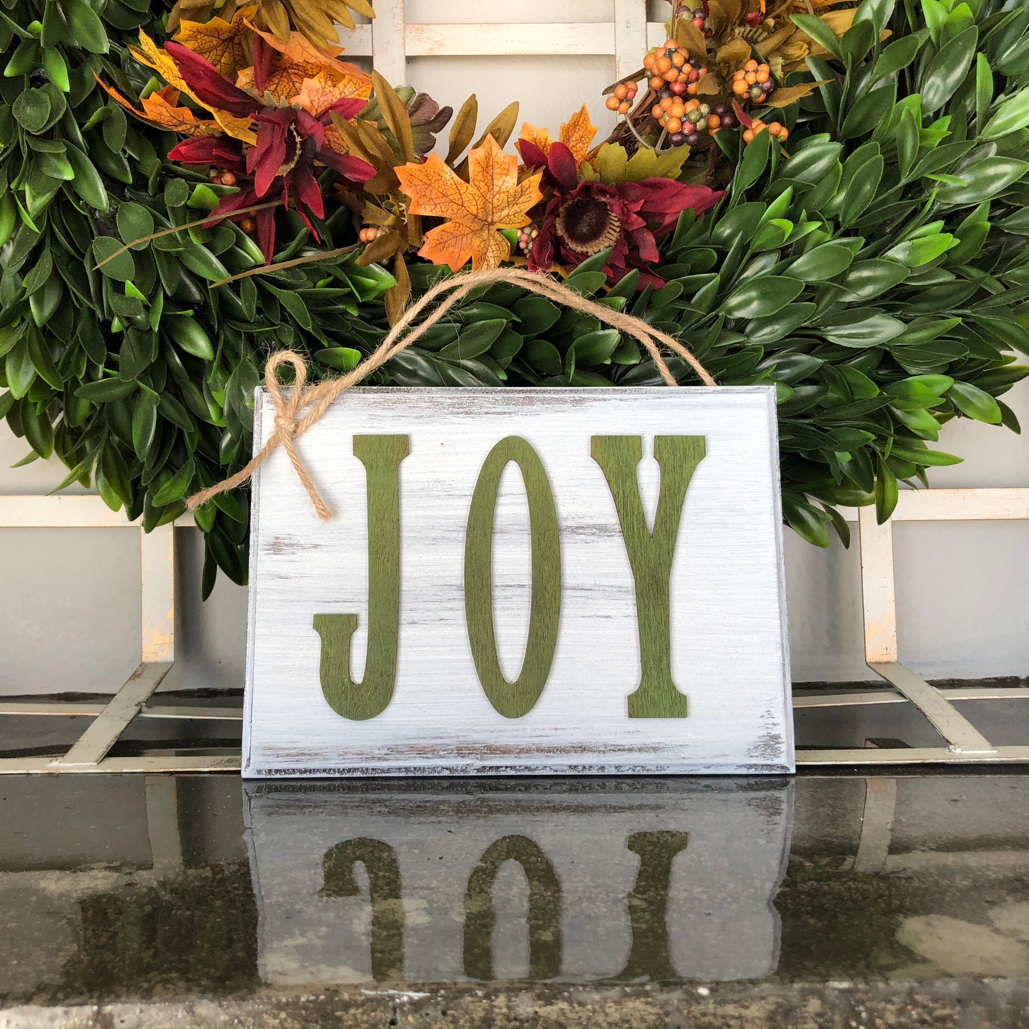 Rustic Joy Sign Rustic Holiday Decor Small Hanging Wood | Etsy