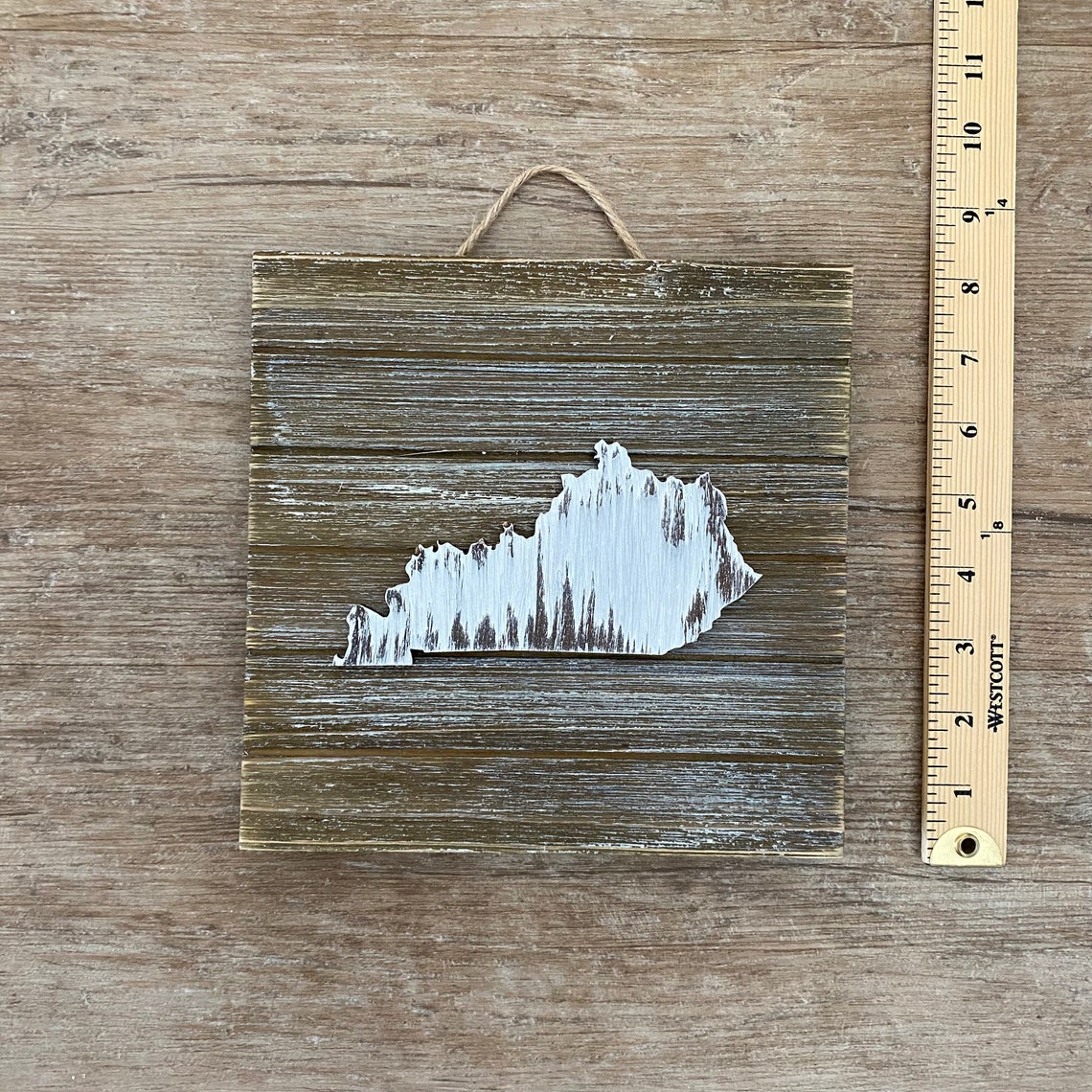 Rustic States 8x8 Square Untextured Whitewashed Pallet Style | Etsy