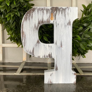 Rustic Distressed Initial Letters, (1) Thick Wood Letter, Stand Alone ...