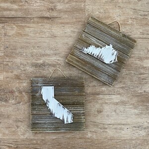Rustic States, 8x8 Square Untextured Whitewashed Pallet Style Sign ...