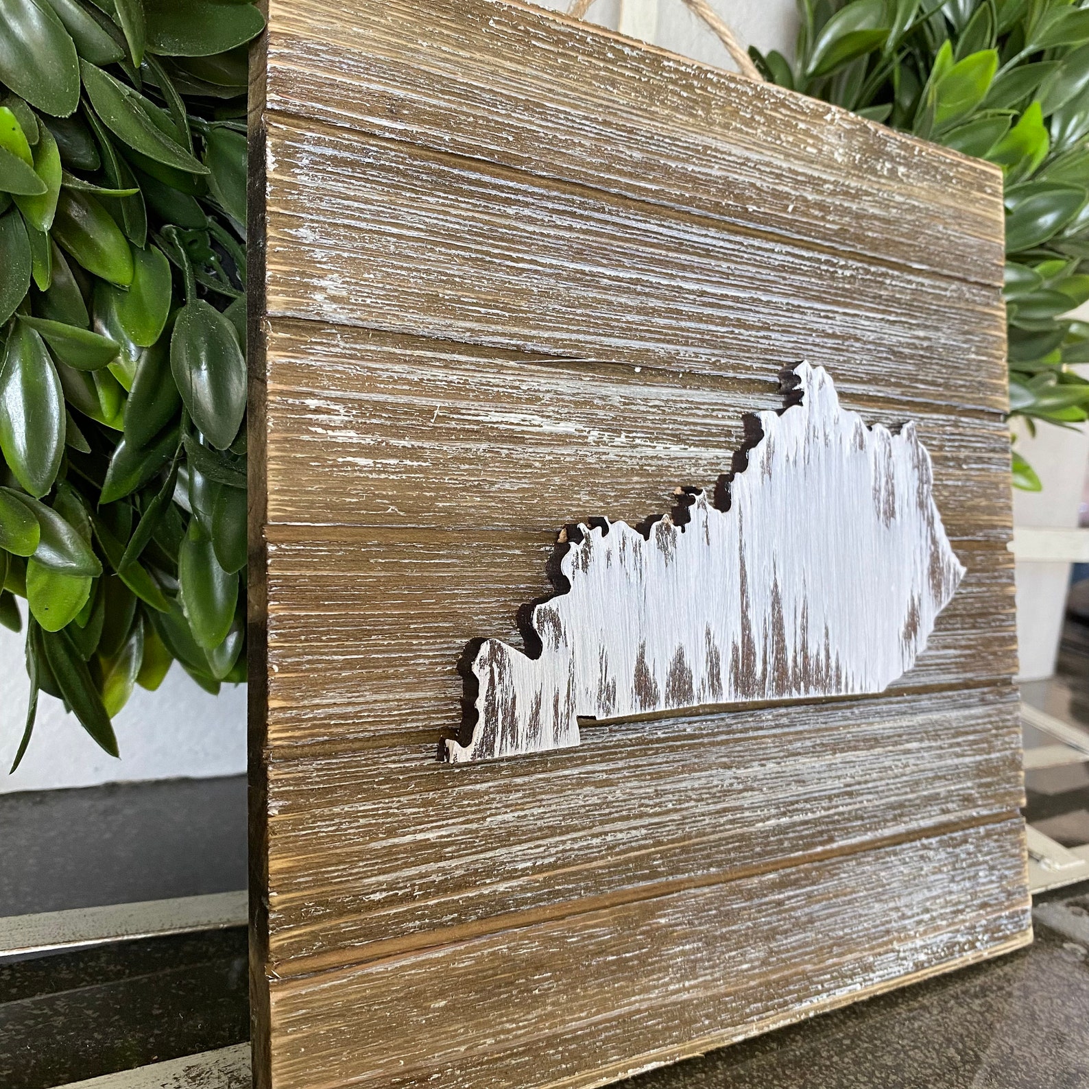 Rustic States 8x8 Square Untextured Whitewashed Pallet Style | Etsy