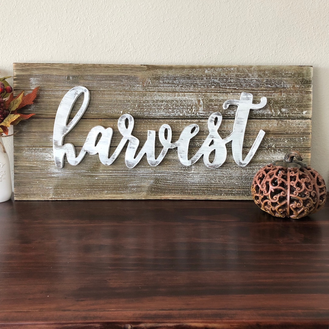 HARVEST, Large Rustic Pallet Sign, Harvest Decor, Farmhouse Decor ...