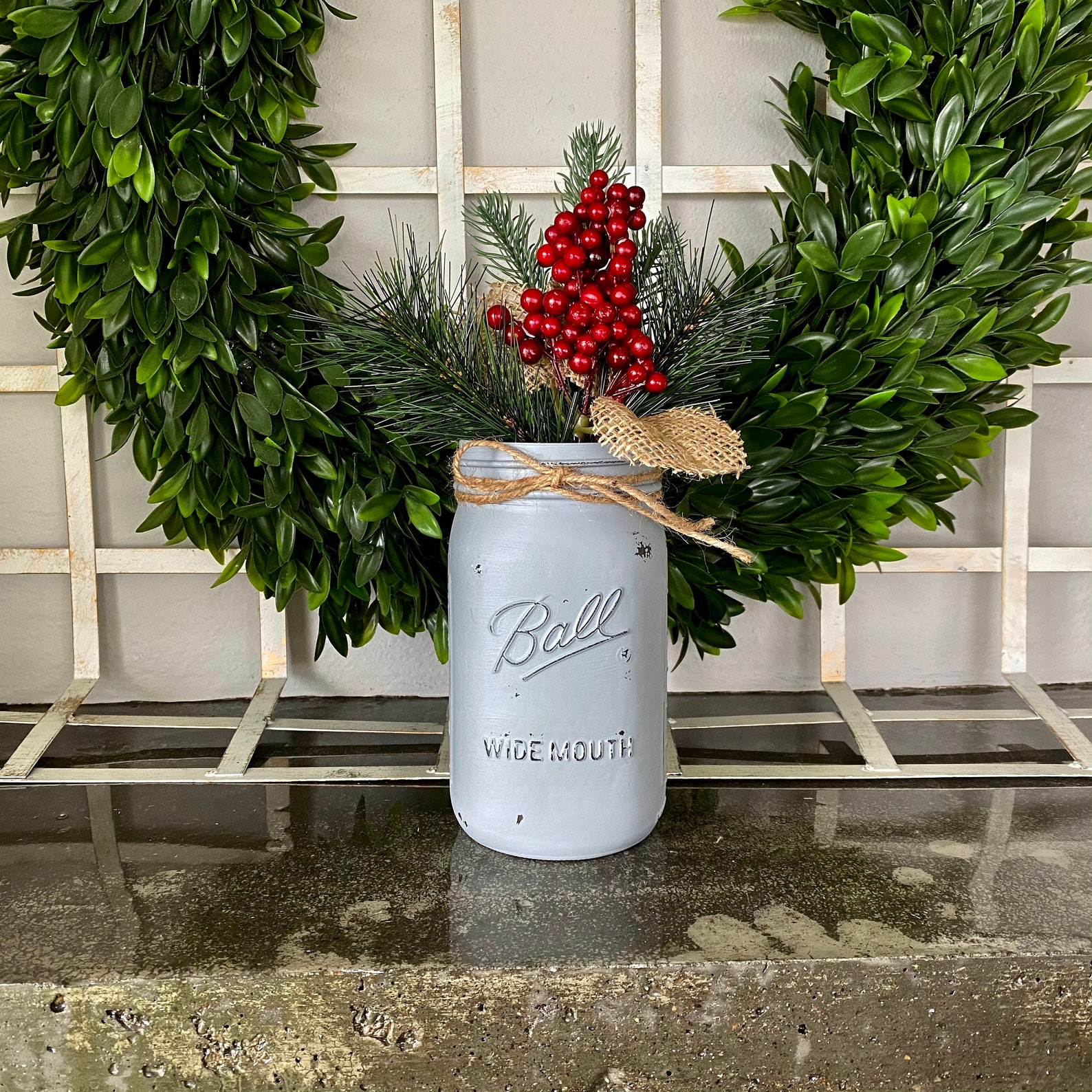 Rustic Distressed Ball Mason Jar 1 32oz Wide Mouth Quart | Etsy