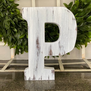 Rustic Distressed Initial Letters, (1) Thick Wood Letter, Stand Alone ...