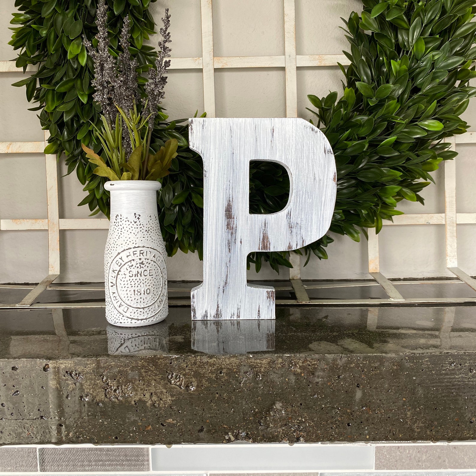 Rustic Distressed Initial Letters 1 Thick Wood Letter | Etsy