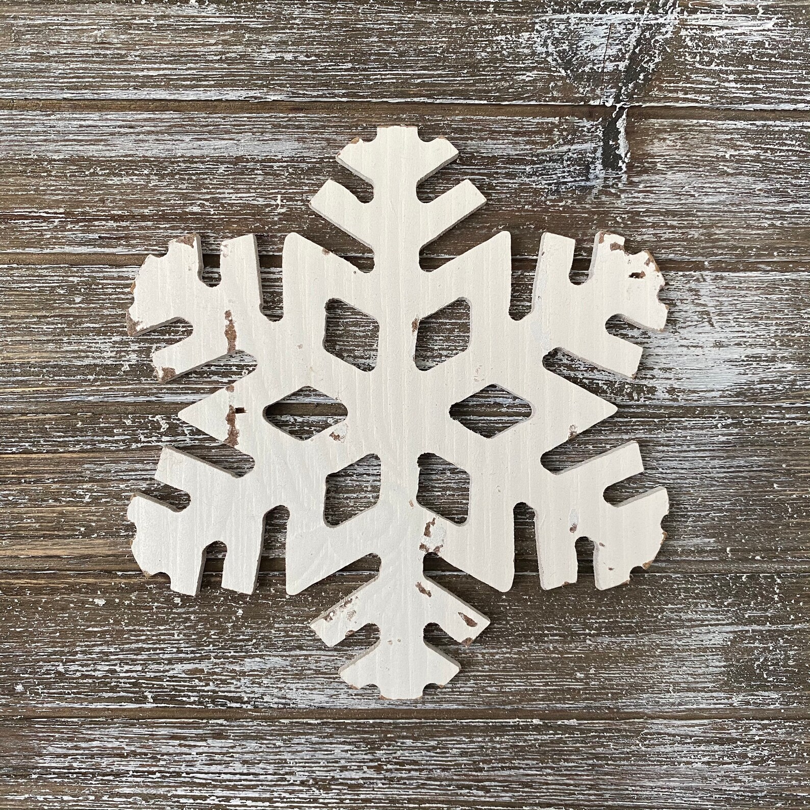 Rustic Distressed Snowflake Pallet, 8x8 Square, Snowflake Sign, Whitewashed Snowflake, Farmhouse ...