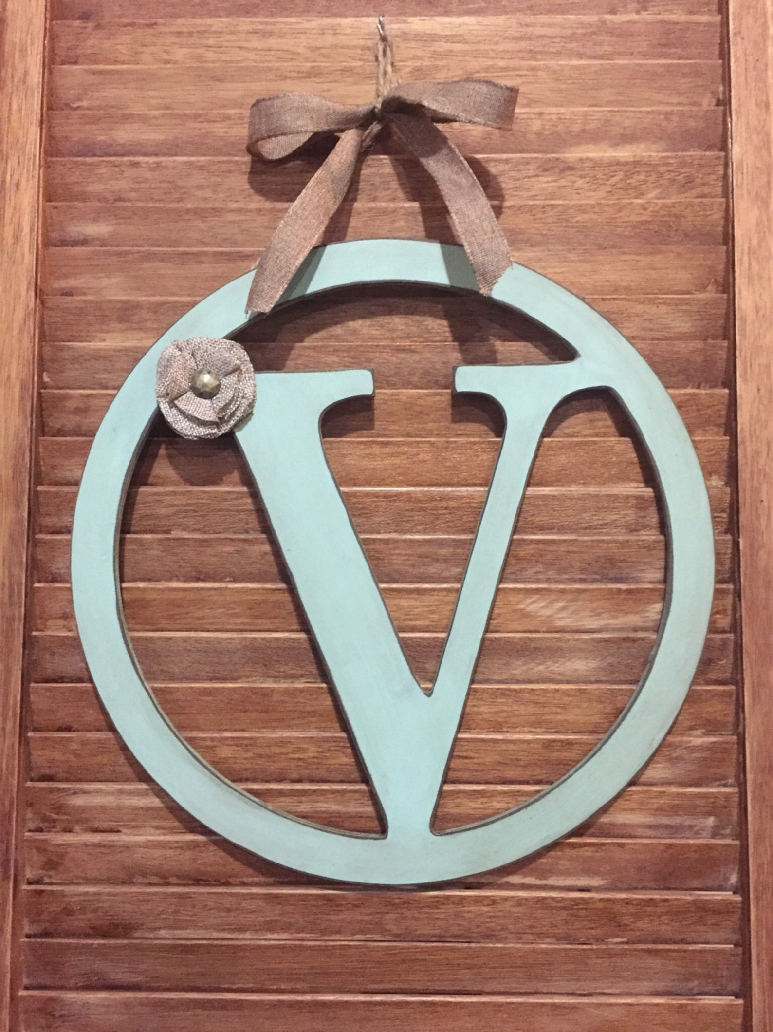 Rustic Distressed Initial Circle Letter X, Rustic Aqua Blue, Door ...