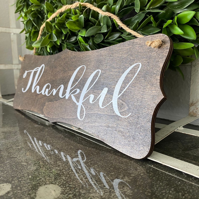 Thankful Rustic Entryway Decor Thankful Sign Parenthesis - Etsy