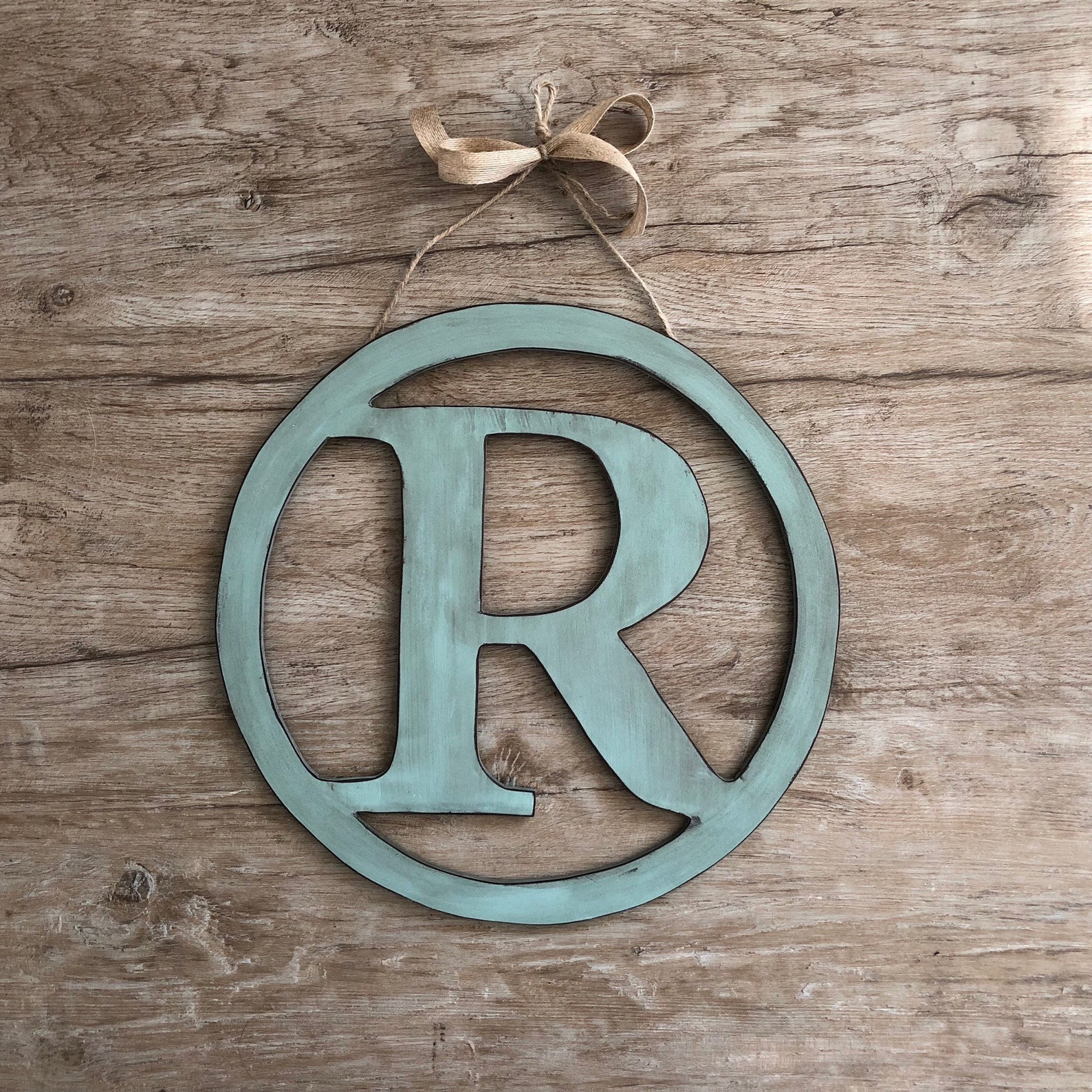 Rustic Distressed Initial Circle Letter X Rustic Aqua Blue | Etsy