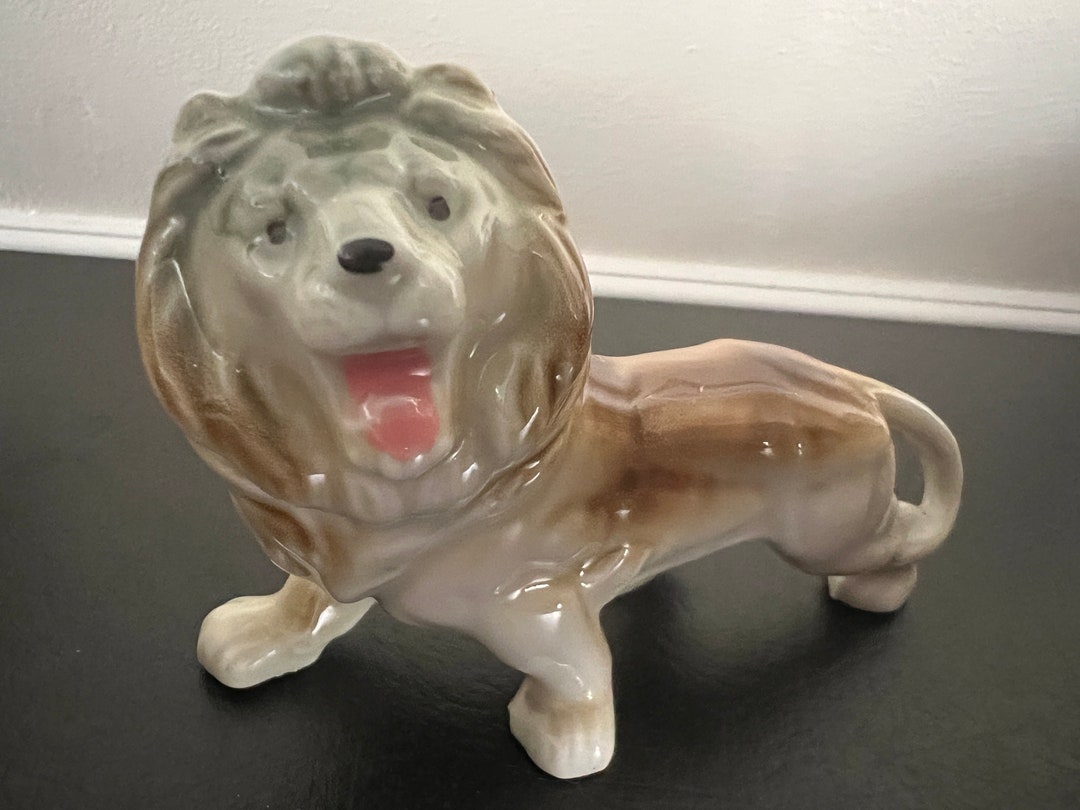 Vintage Ceramic Lion - Made in Japan - 3 1/4 X 4 1/2 Inches - Etsy