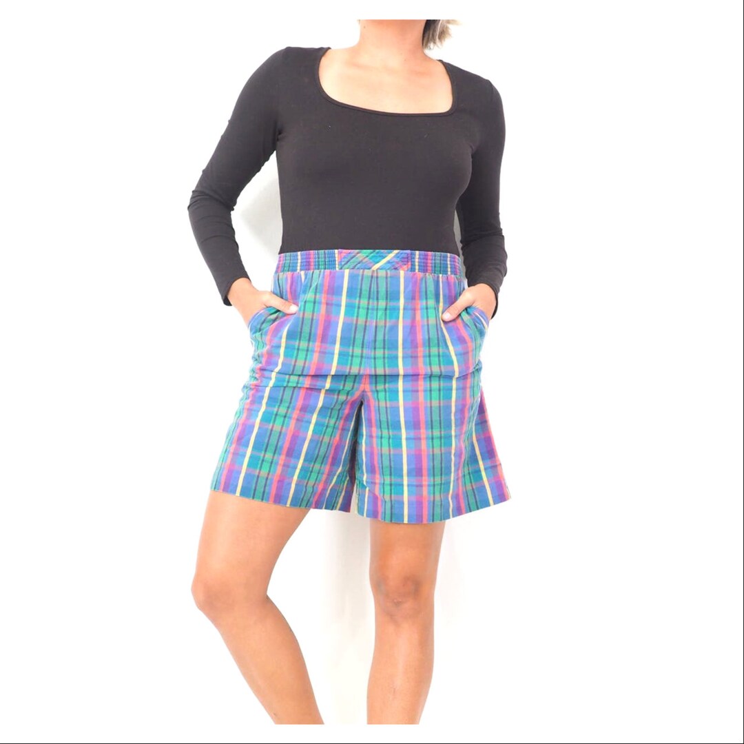 Joyce 80s Vintage Plaid Culotte Shorts Size Medium Made in USA 100% ...