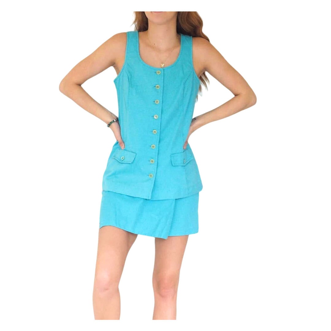 1960s Vintage Bobbie Brooks Blue Mod Skort Suit Set Size 0 Waist 25 - Etsy