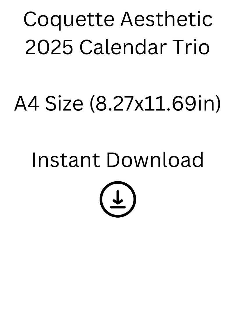 Coquette 2025 Calendar Trio 3 File Instant Download Bundle - Etsy