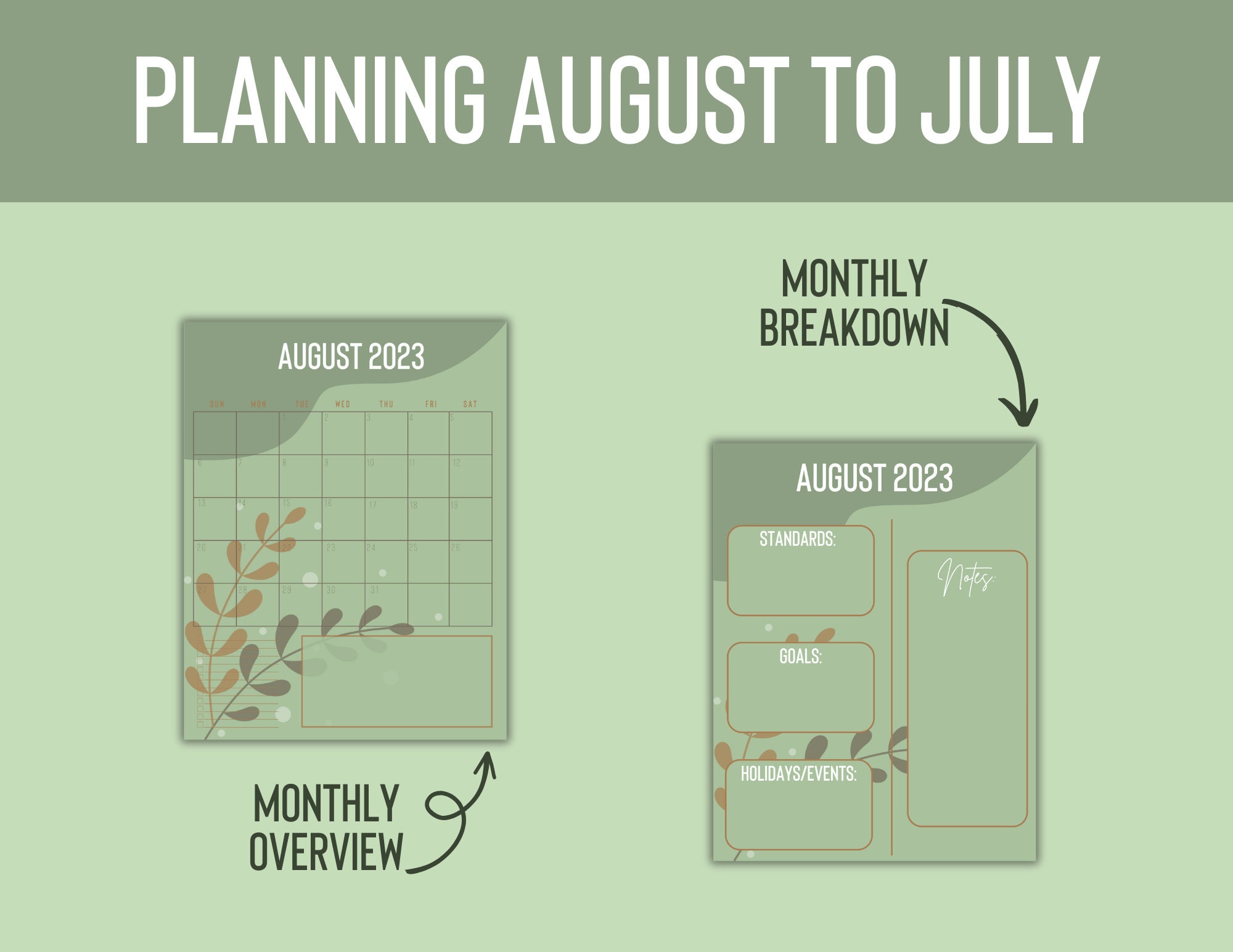 Eucalyptus Classroom Planner, Classroom Planner, Minimalist Teacher ...