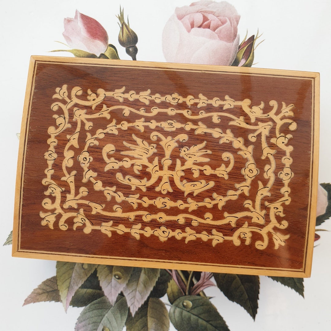 Vintage Trinket Box Wood Jewellery Box With Lid Small - Etsy