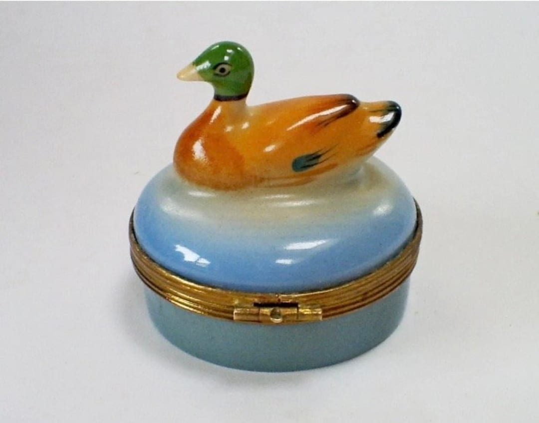 Beautiful Limoges Pill Box Vintage Limoges Pill Pot Small Limoges Duck ...