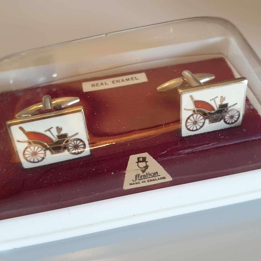 Vintage Car Cufflinks, Vintage Enamel Cuff Links, Stratton Cufflinks in ...