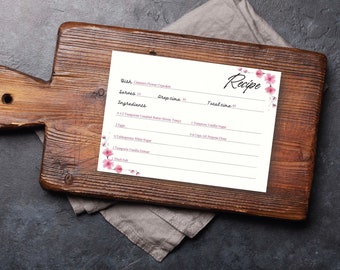 LUCY Minimalist Recipe Card Template | Recipe Card Template - Multiple ...