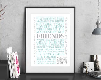 Best friend wall art | Etsy