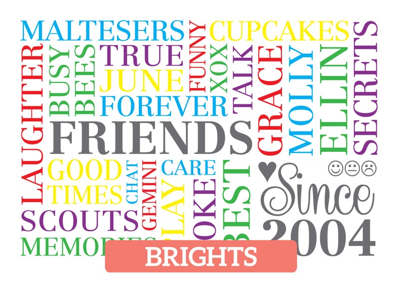 Special Friendship Word Art Personalised Word Cloud Gift - Etsy UK
