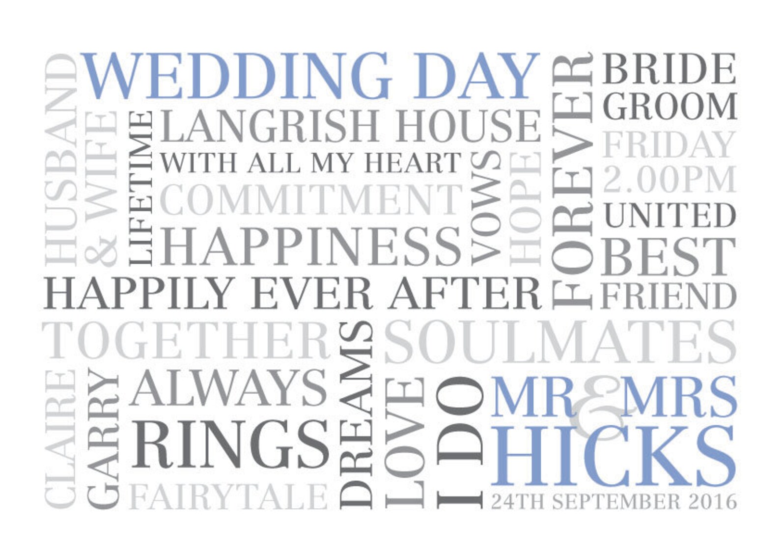 Wedding Word Art Poster Personalised Word Cloud Gift - Etsy Australia