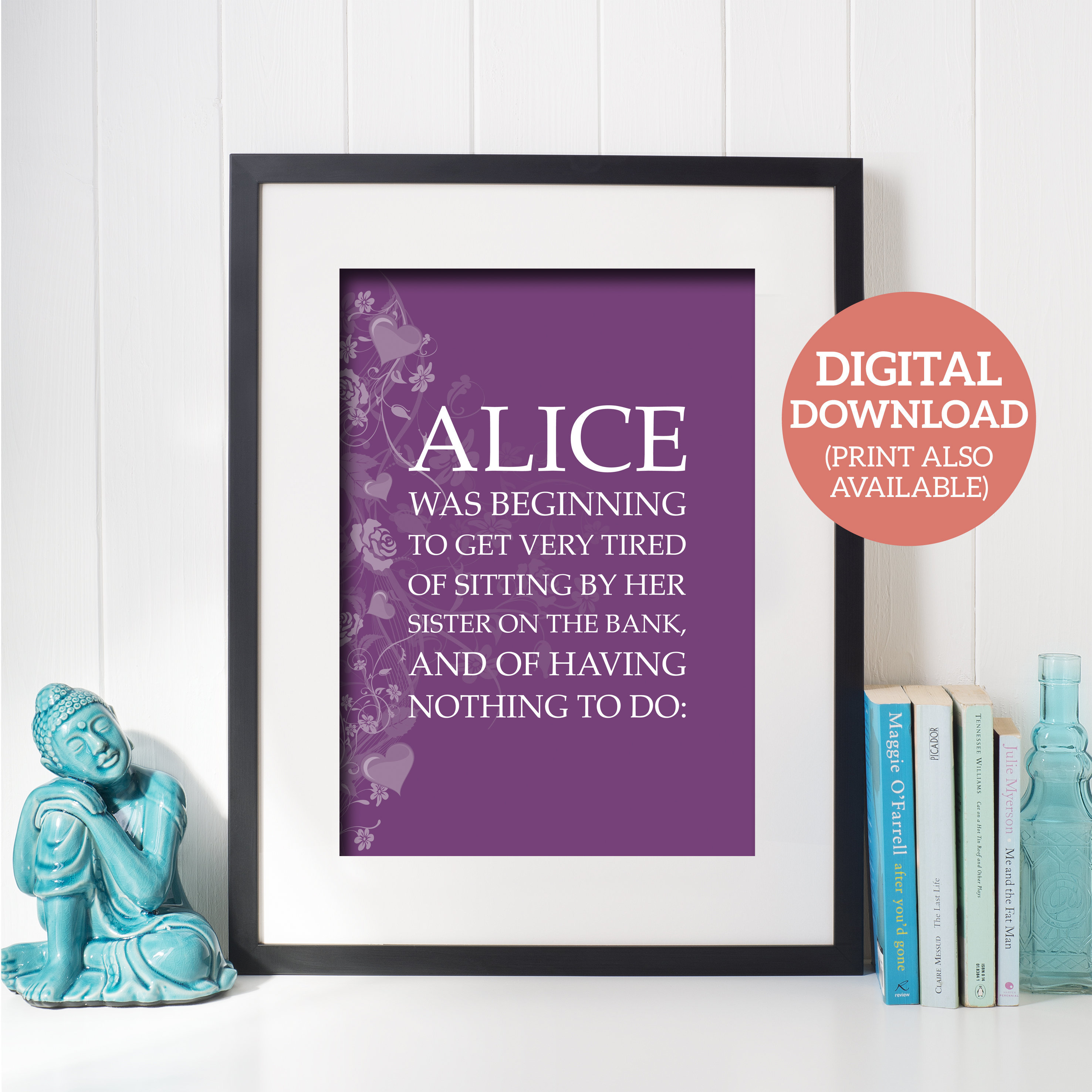 Alice in Wonderland Poster Alice Word Art Gift Lewis Carroll Word Art ...