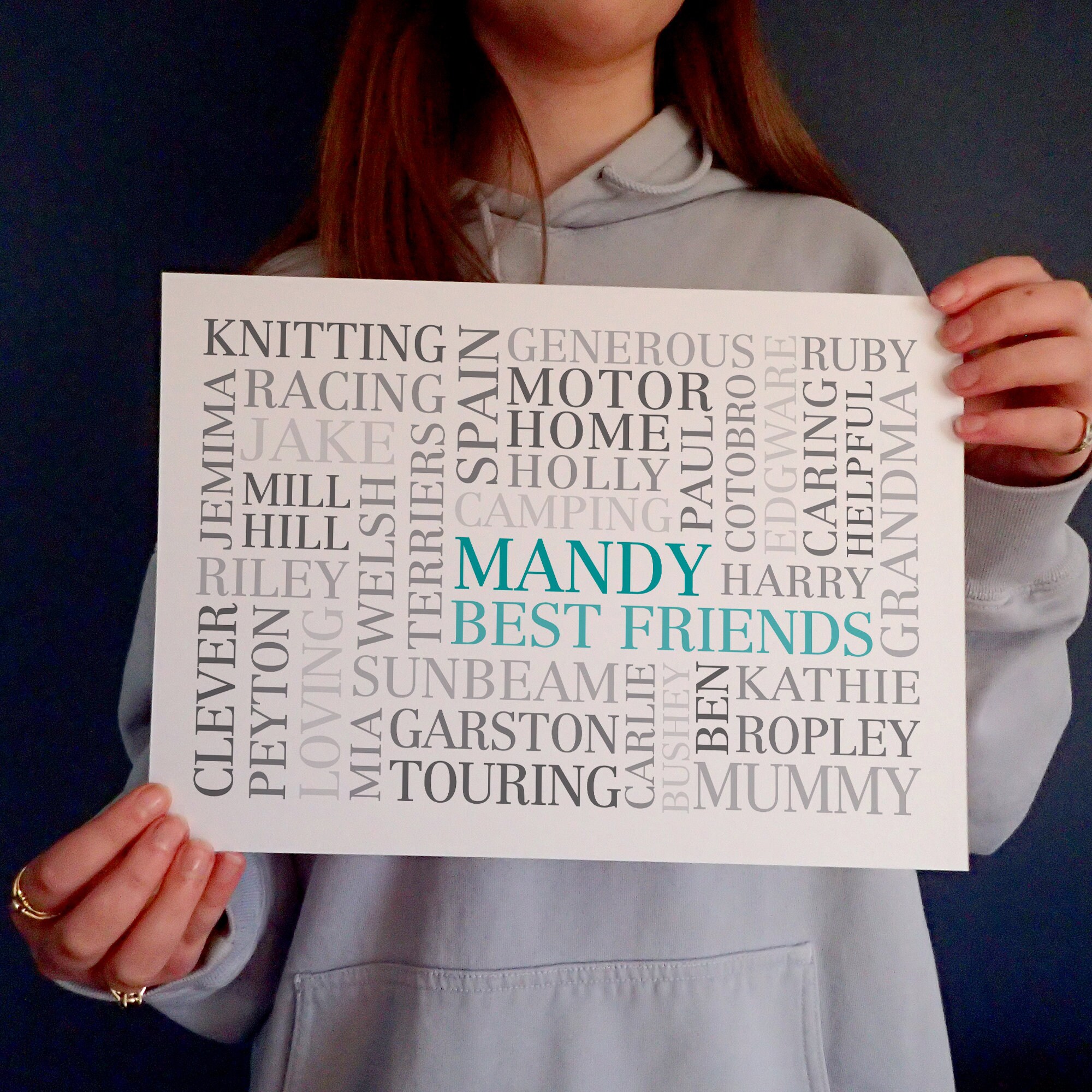 Best Friend Word Collage Personalised Word Cloud Gift DOWNLOAD - Etsy