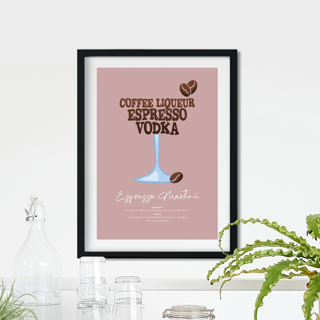Espresso Martini Cocktail Print: Word Art Poster - Etsy